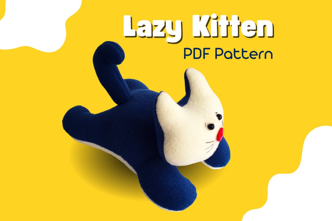 Lazy Kitten Plush Pattern - Etsy