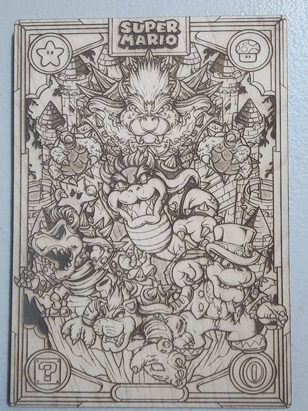 Wood Engraved Bowser Power up Piece - Etsy