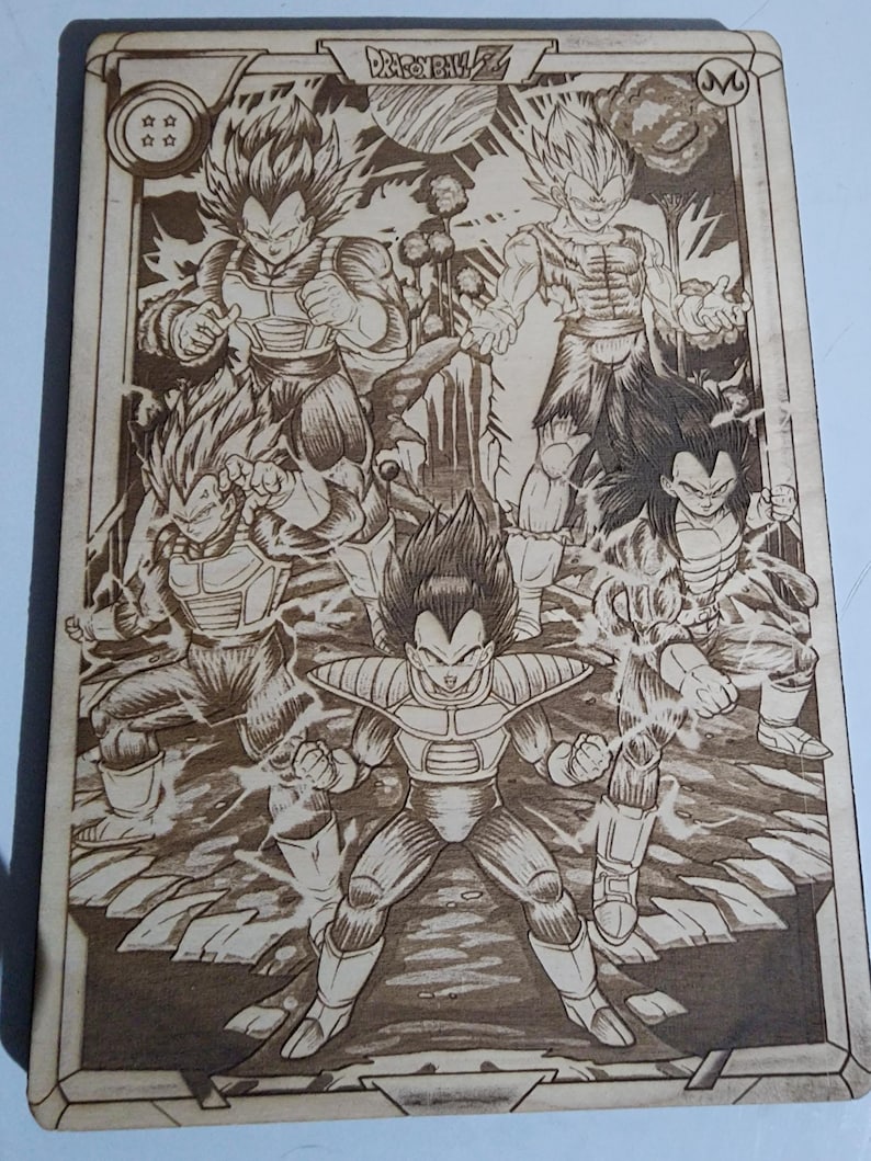 Wood Engraved Vegeta Power up Piece - Etsy