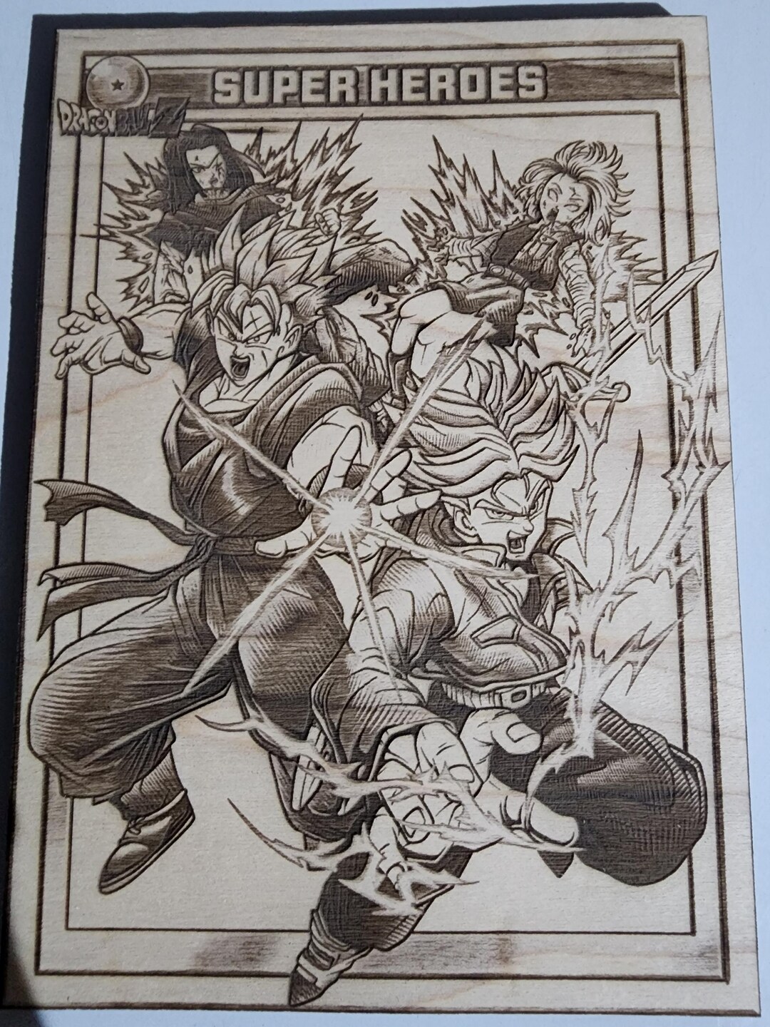 Wood Engraved Future Gohan X Future Trunks Card - Etsy