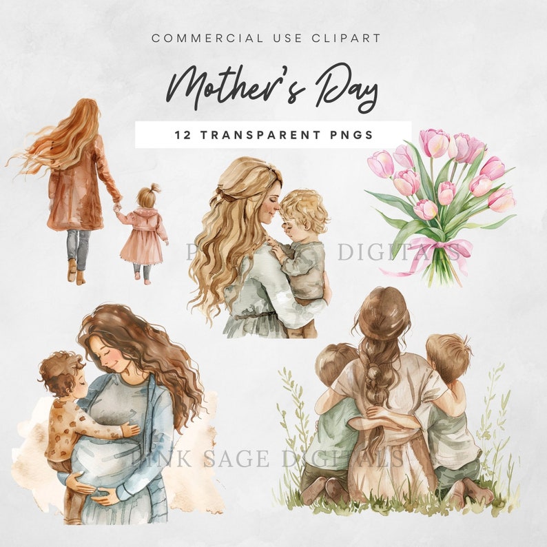 Mothers Day Clip Art Mother and Child Clipart High Quality PNG Mom and ...
