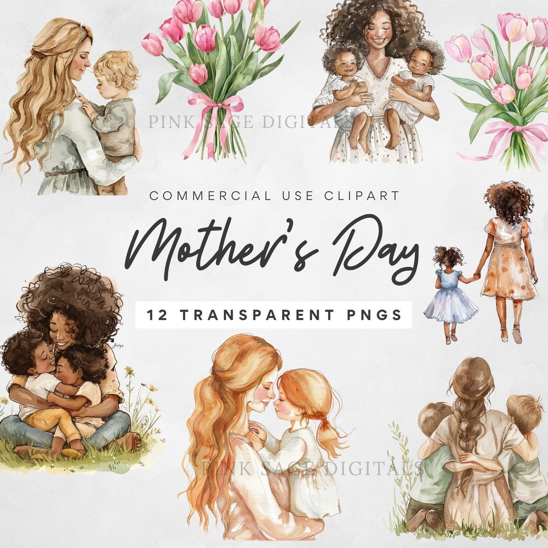 Mothers Day Clip Art Mother and Child Clipart High Quality PNG Mom and ...