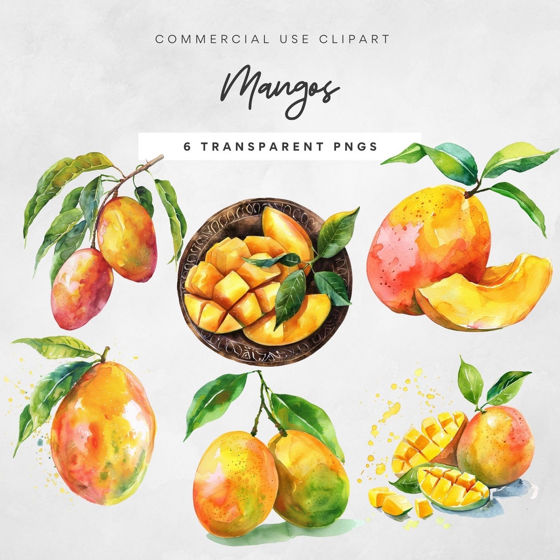 Mango Clipart Watercolor Mango Fruit PNG Juicy Mango Illustration ...
