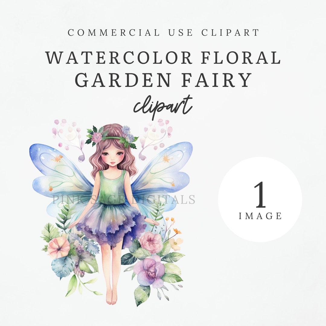 Watercolor Fairy Clipart, Floral Flower Crown (PNG Digital Download) - Etsy