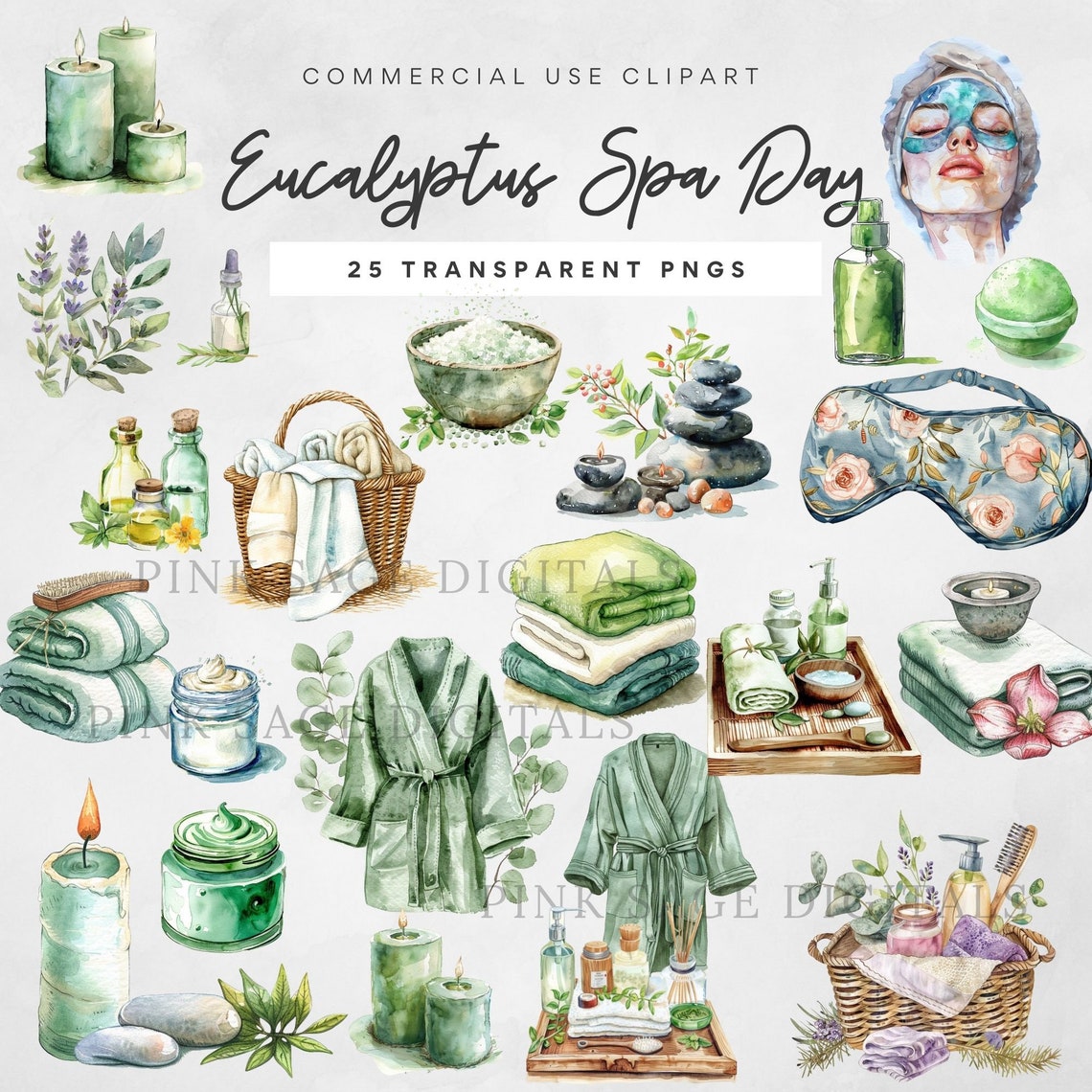 Spa Day Clip Art Eucalyptus Clip Art Bridal Transparent PNG ...