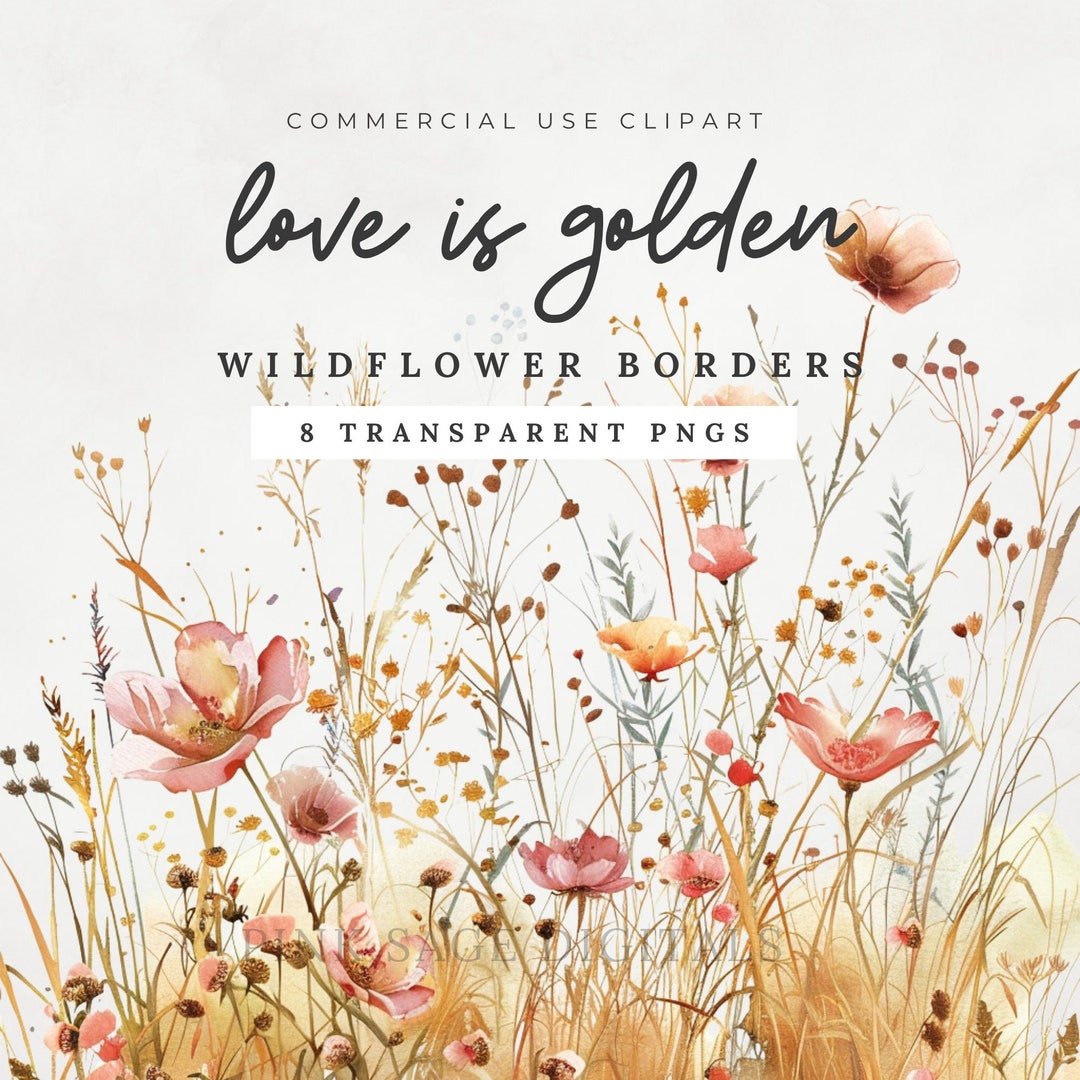 Wildflower Clip Art - Love is Golden Collection - Floral Wedding ...