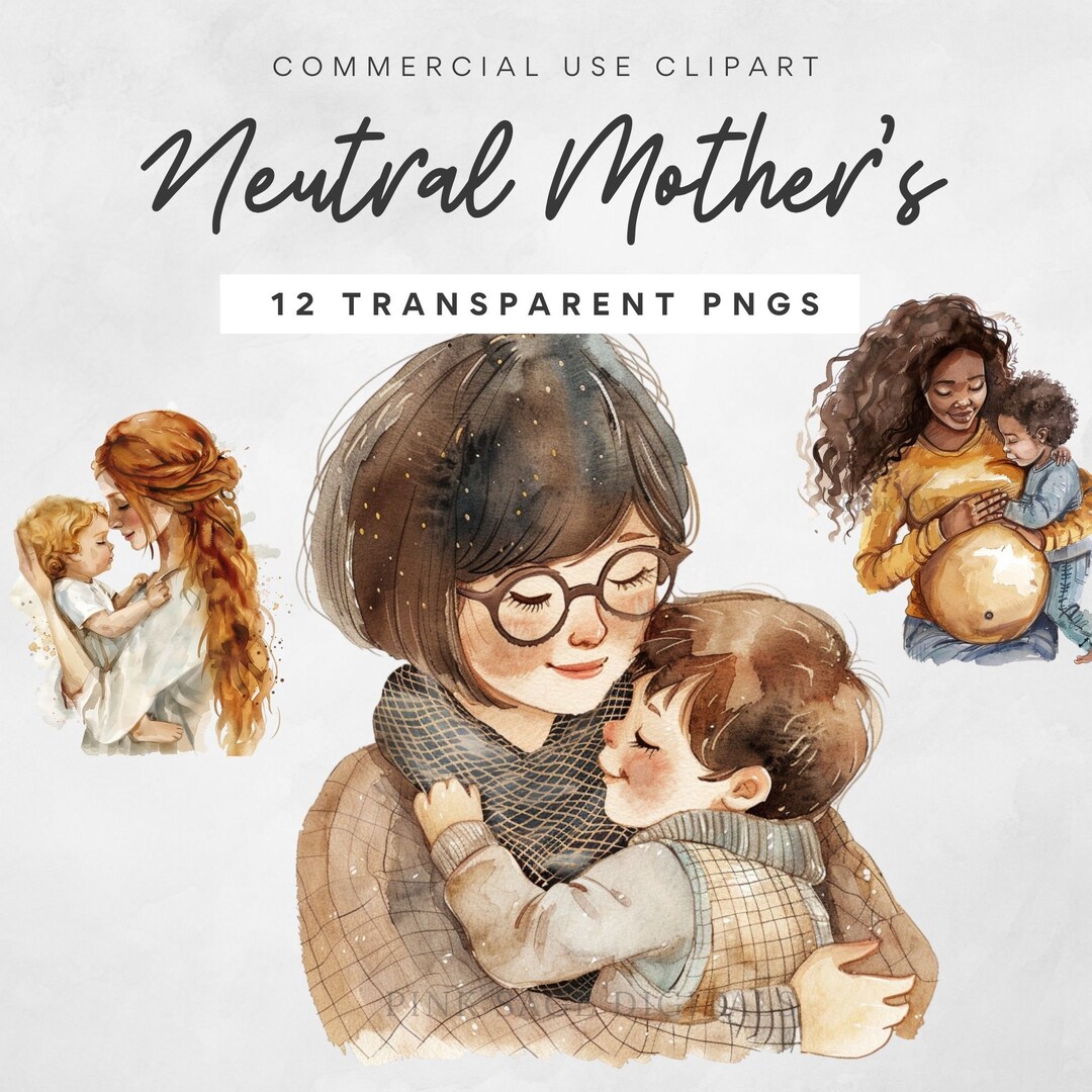 Neutral Mothers Clip Art Mother and Child Clipart Mothers Day High ...