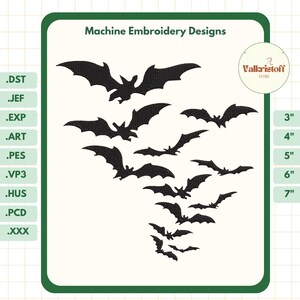 Halloween Bats Embroidery Design, Spooky Season Embroidery Design ...
