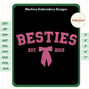 Bestie Embroidery Design, Best Friendembroidery File Instant Download ...
