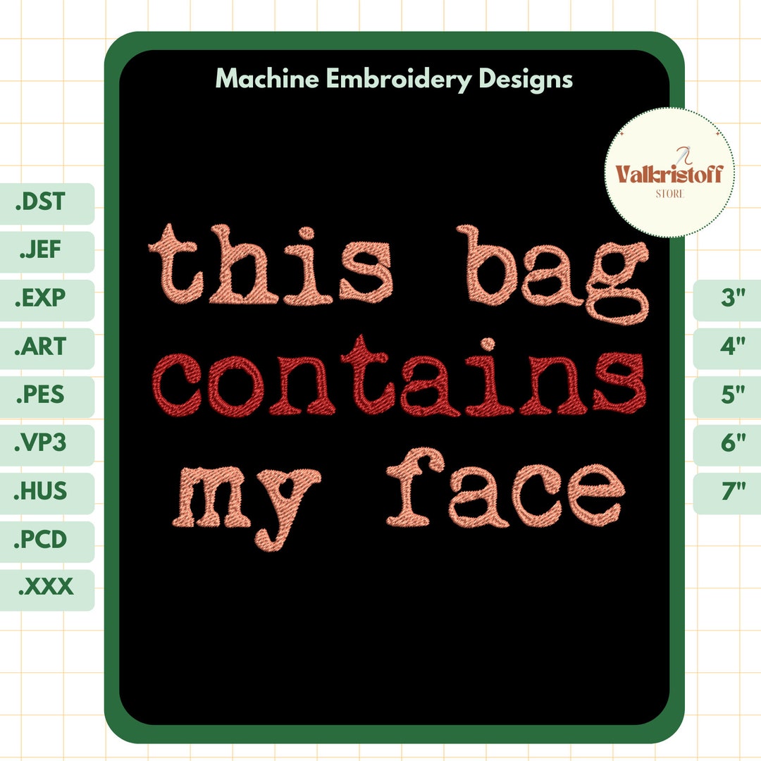 Funny Embroidery Design for Makeup Bag, Cute Embroidery, Embroidery ...