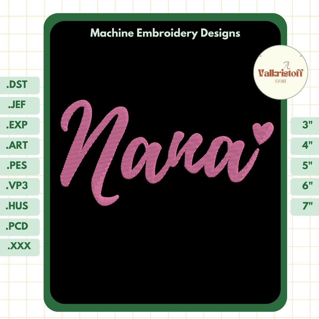 Nana Embroidery Design, Cute Embroidery, Embroidery Files, Pes Files ...