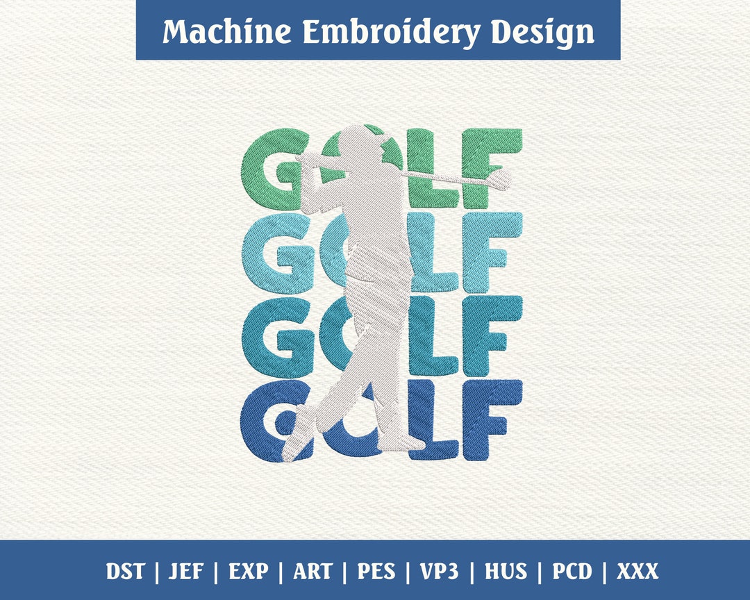Golf Club Embroidery Design, Golfer Embroidery File Instant Download, Golfers Embroidery Designs ...