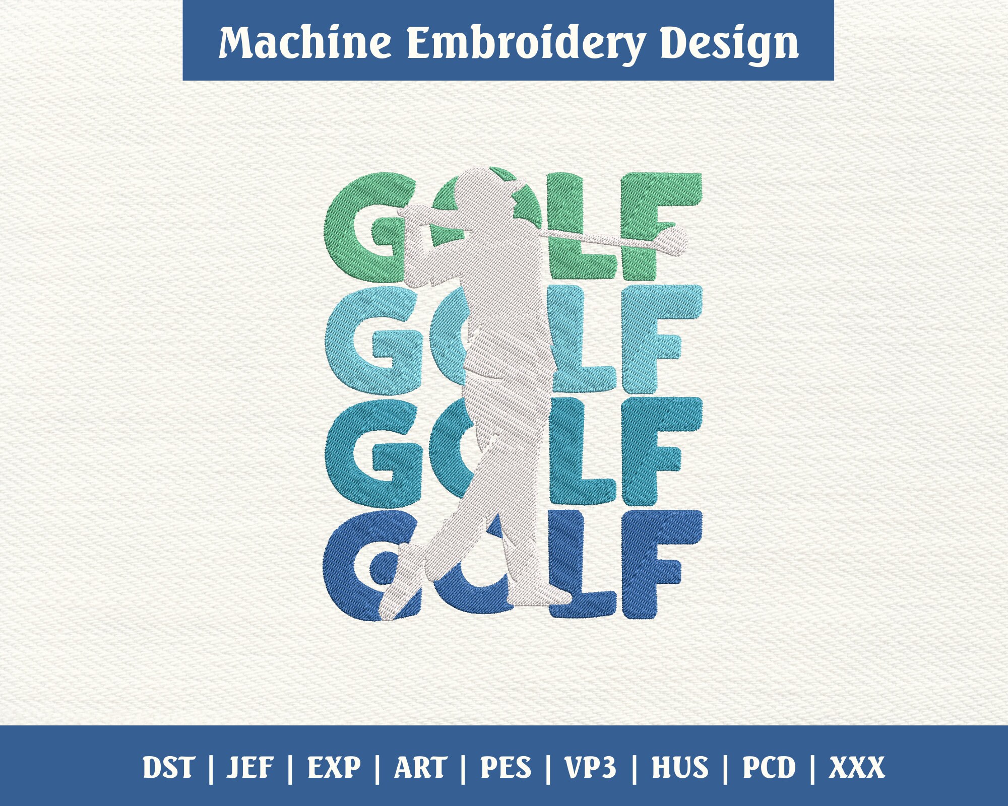 Golf Club Embroidery Design, Golfer Embroidery File Instant Download, Golfers Embroidery Designs ...