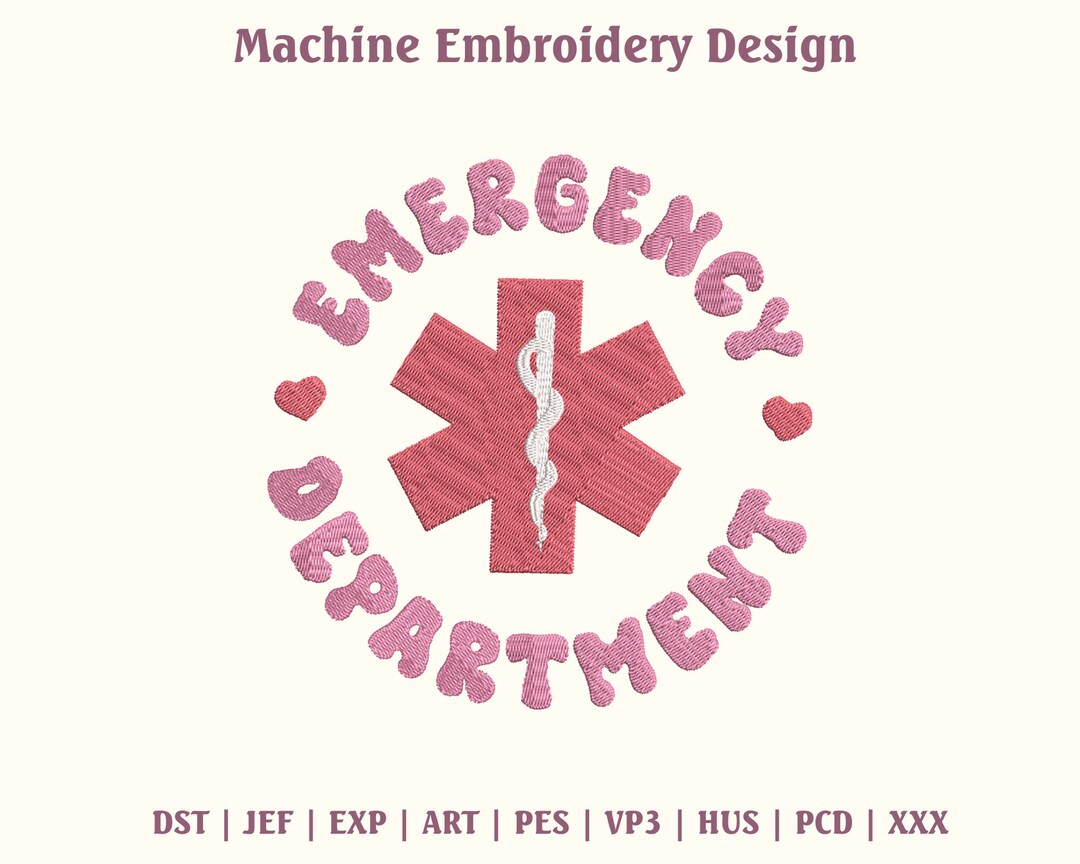 ER Department Nurse Embroidery Design, Er Nurse Embroidery Design ...