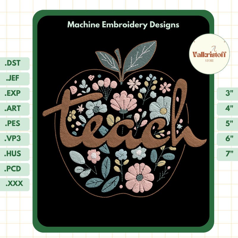 Teacher Embroidery - Etsy