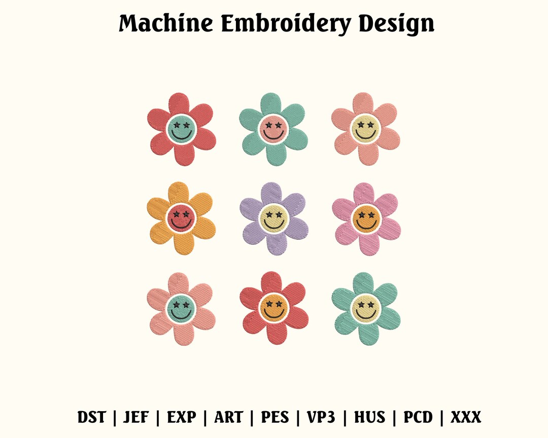Mini Cute Flower Embroidery Design, Daisy Embroidery Design, Embroidery ...