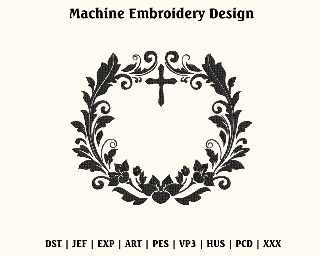 Flower Frame Embroidery Design, Boho Floral Frame Embroidery File, Dst ...