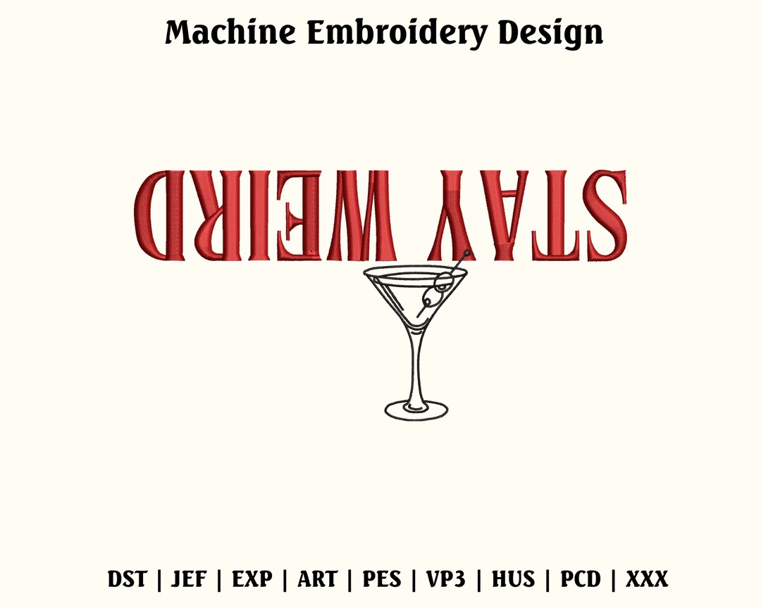 Stay Weird Embroidery Design, Embroidery Files, Y2k Embroidery, Trendy ...