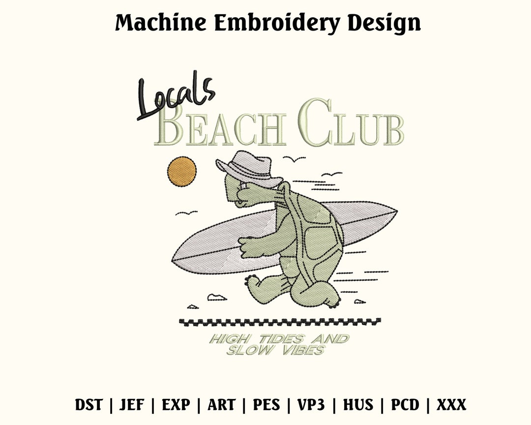 Local Beach Club Embroidery Design, Toddler Embroidery Design, Kids ...