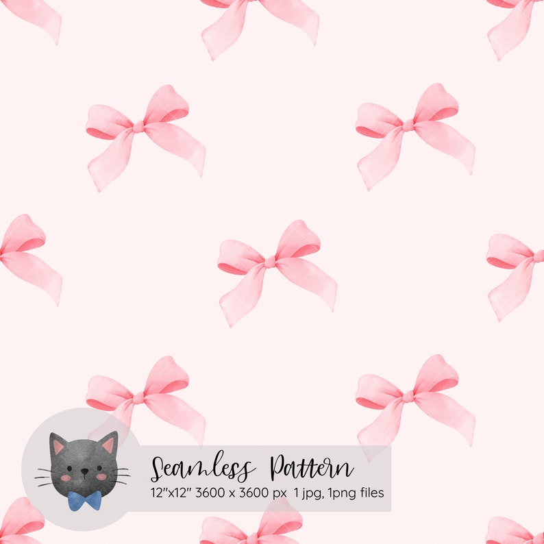 Coquette Pink Seamless Pattern Coquette Bows Repeat Pattern Files for ...