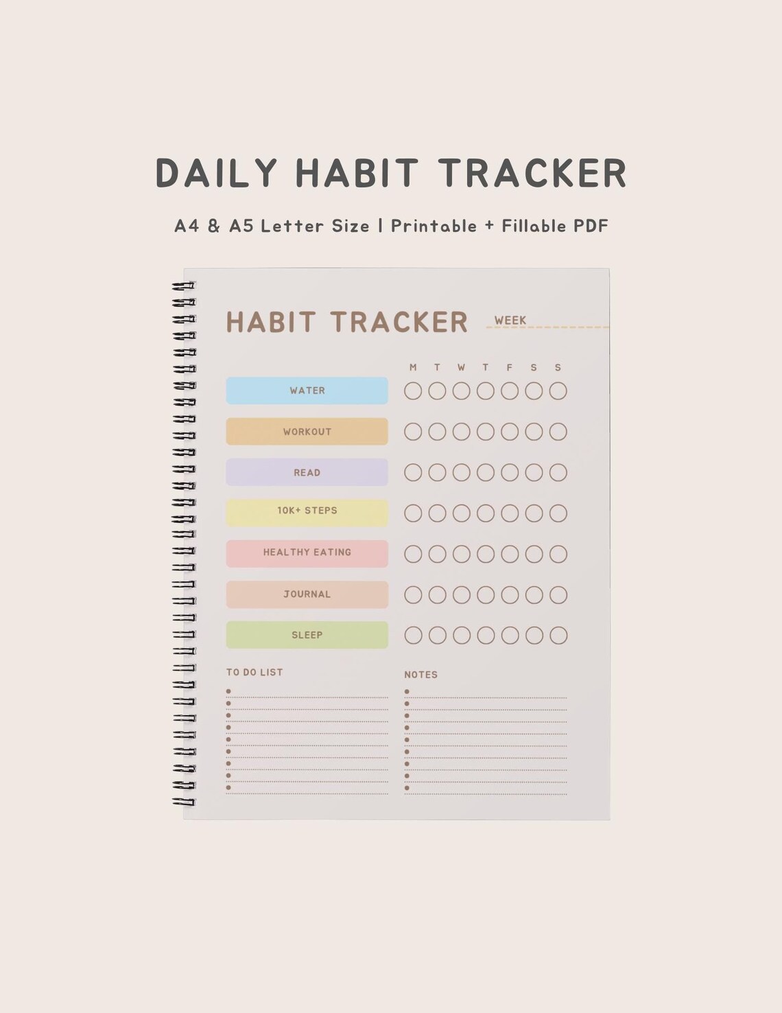 Habit Tracker Printable| Minimal Printable Daily Habit Tracker ...