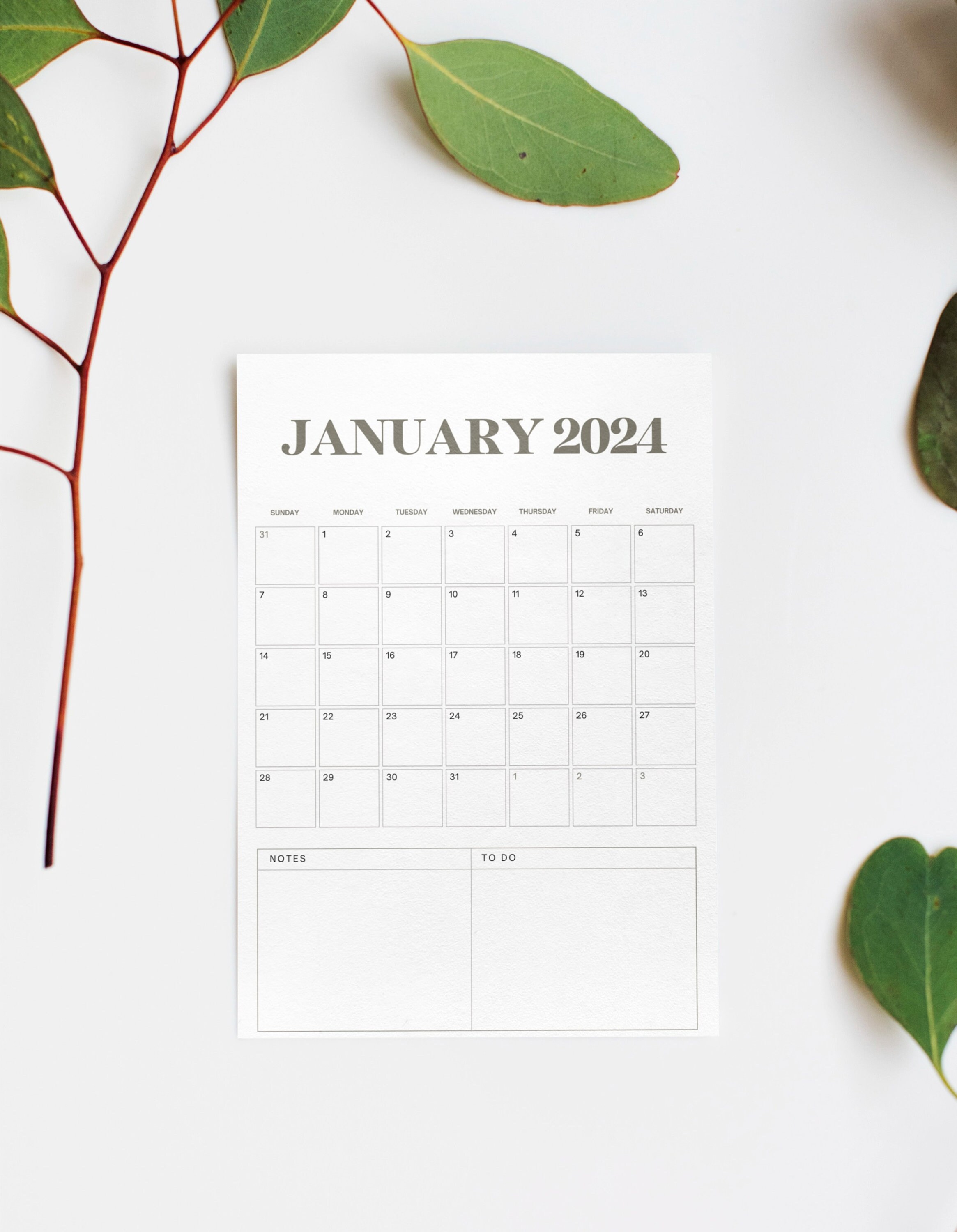 2024 Monthly Planner| Minimalist Printable Calendar 2024| Printable and ...