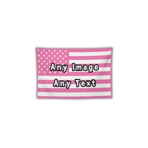 Custom Pink American Flag Tapestry, Personalized Pink Flag, Custom Flag ...