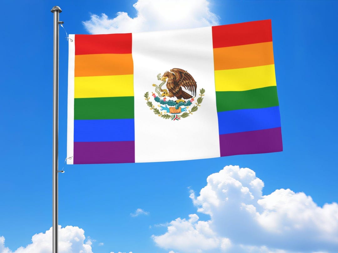 Mexico LGBTQ Pride Flag 3x5 FT Double Sided Printing Polyester Flag ...