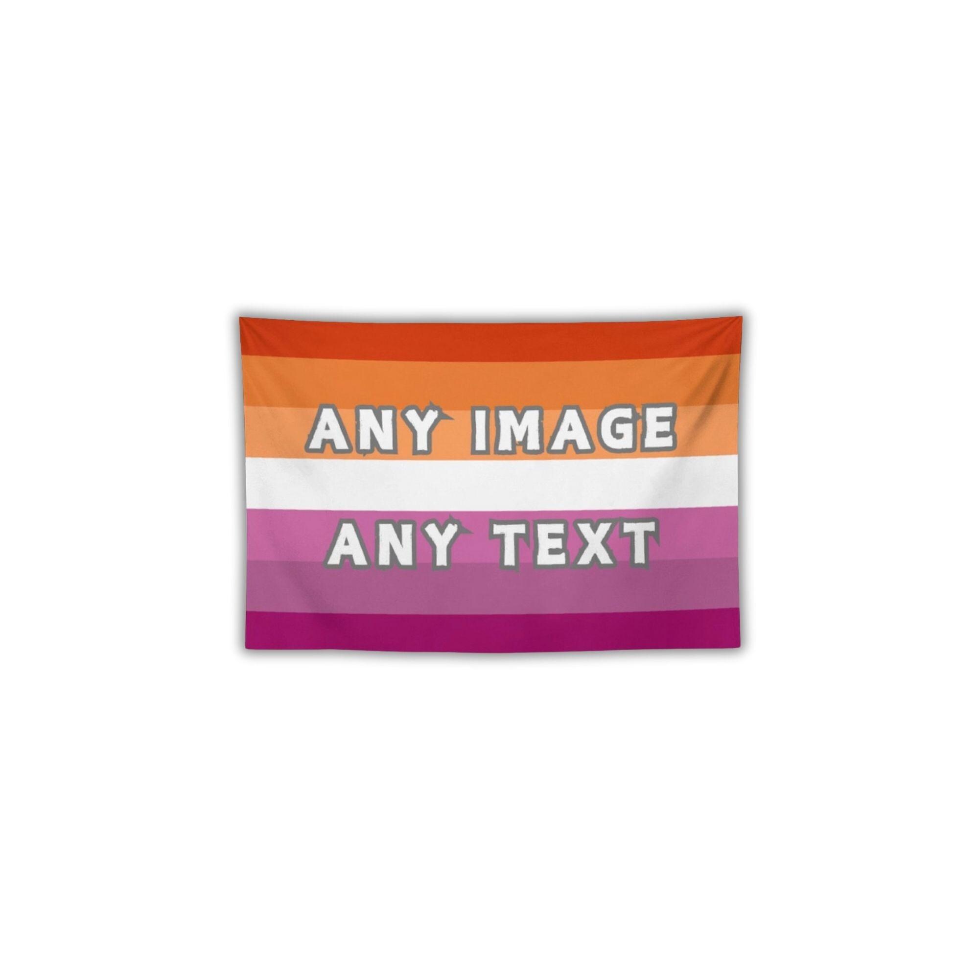 Custom Lesbian Flag Wall Hanging, Personalized Lesbian Flag, Lesbian ...