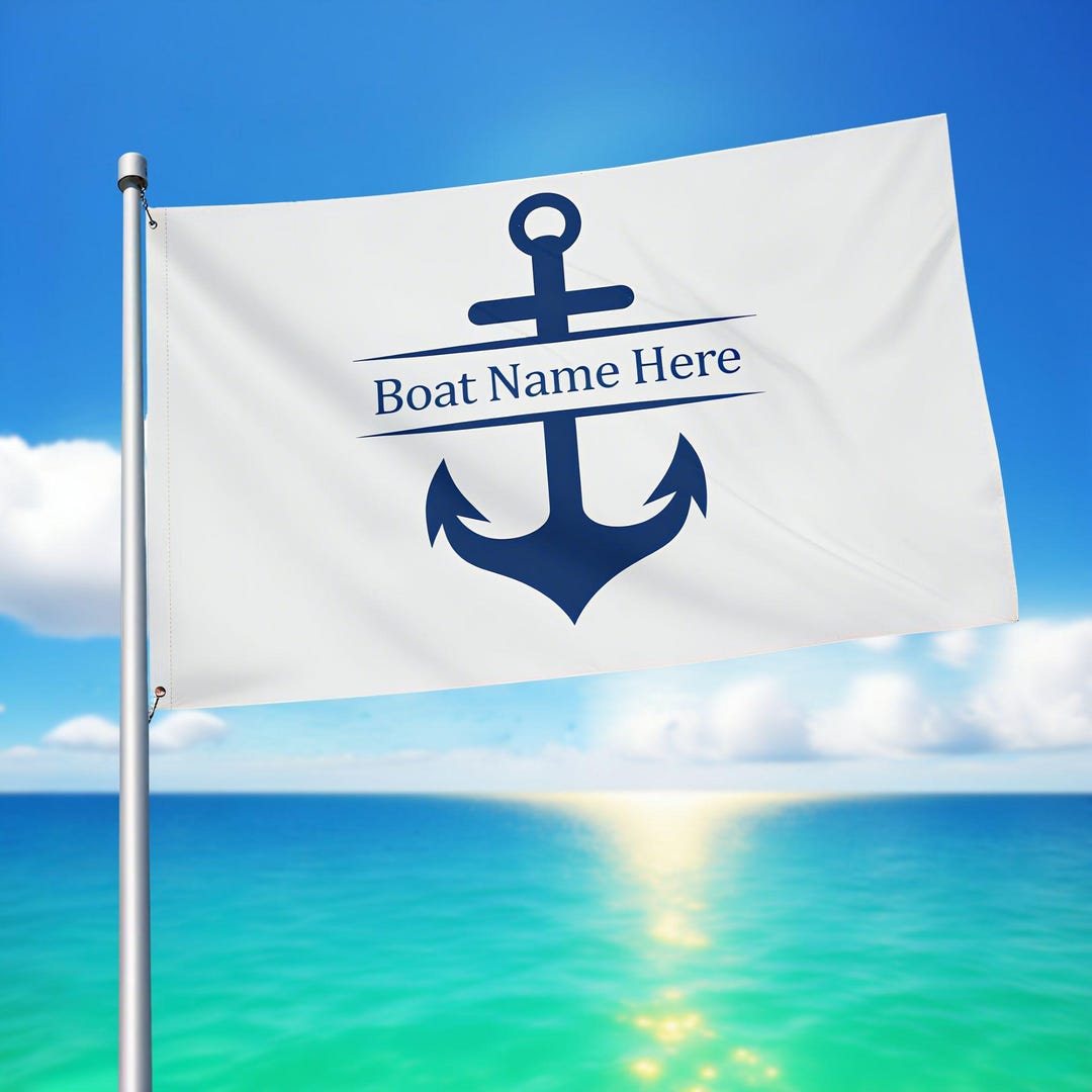 Custom Boat Flag, Nautical Boat Name Flag, Boat Name Gift, Yacht Flag ...