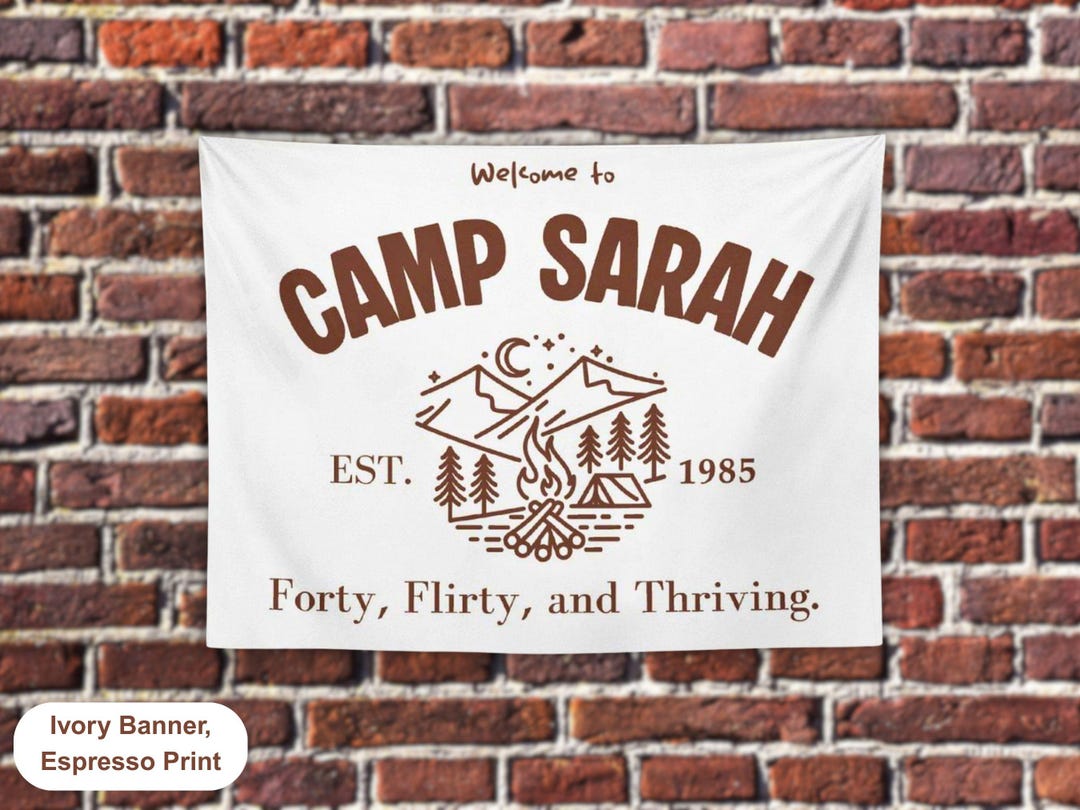 Personalized Camp Birthday Backdrop, Custom Outdoor Party Banner, Bach ...
