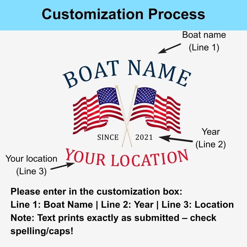 Custom Made Boat Flag, Patriotic Boat Flag With US Flag Design, Custom ...
