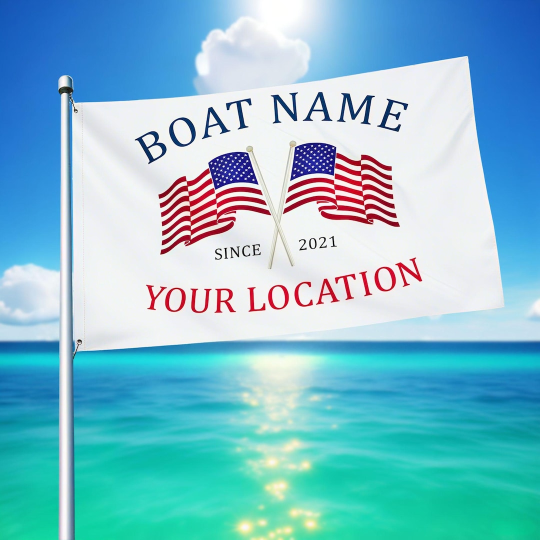 Custom Made Boat Flag, Patriotic Boat Flag With US Flag Design, Custom ...