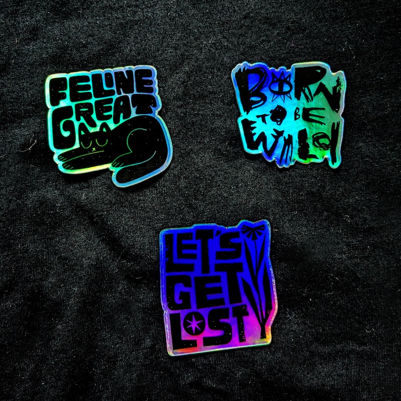 Holographic 2x2 Stickers - Etsy