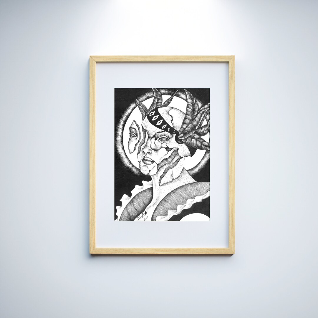 Shell Real Fine Art Print Wall Art Pen and Ink - Etsy