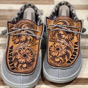 Western Custom Traditional Floral With Initial or Brand Tooled Leather ...