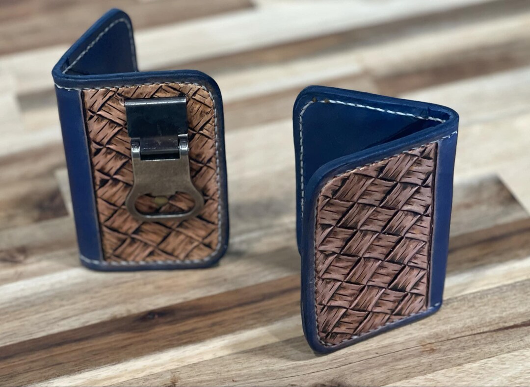 Custom Tooled Leather Card Wallet With Money Clip | One of A Kind ...