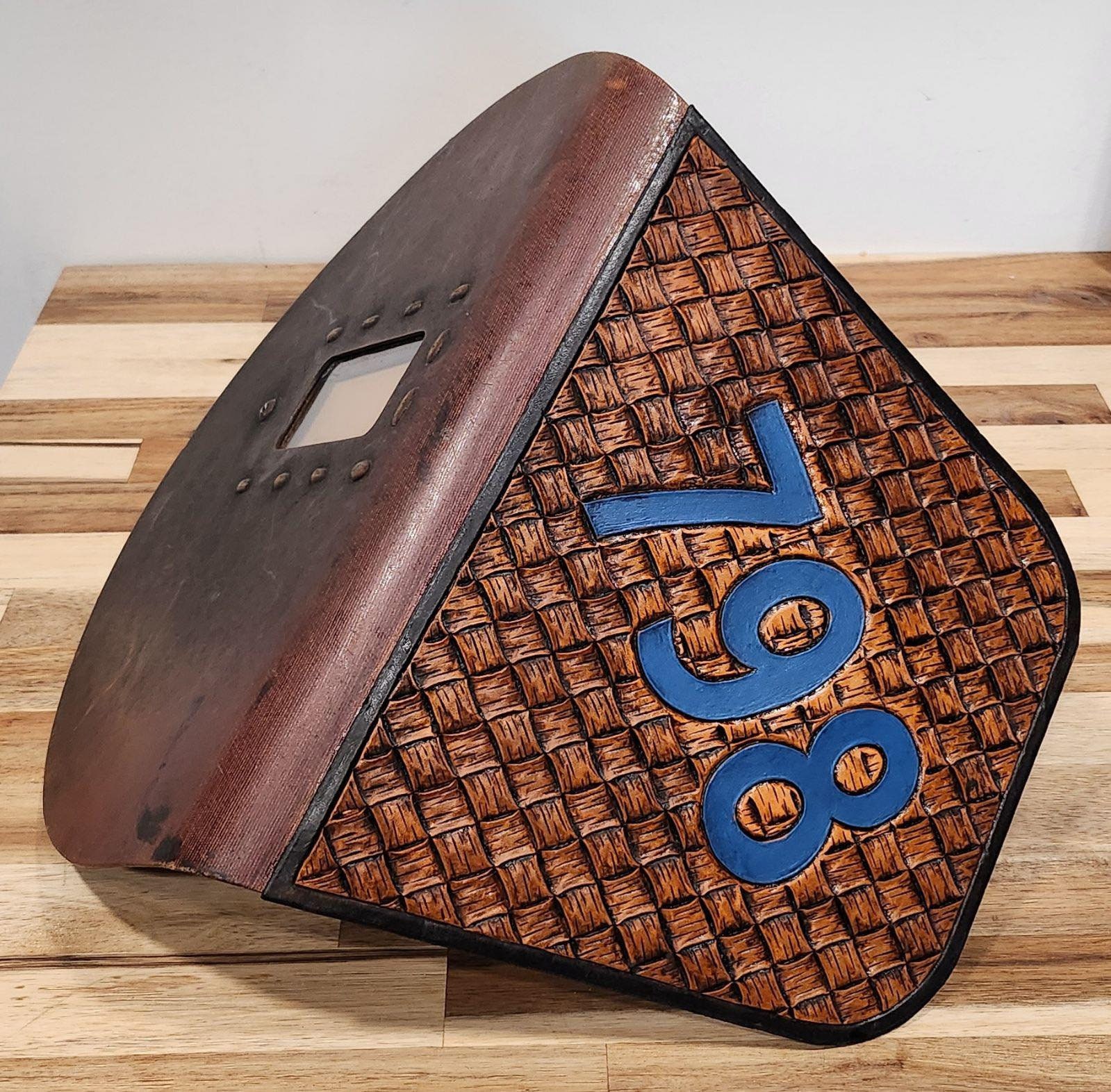 Western Custom Tooled Leather the Original Pancake Welding Hood One of ...