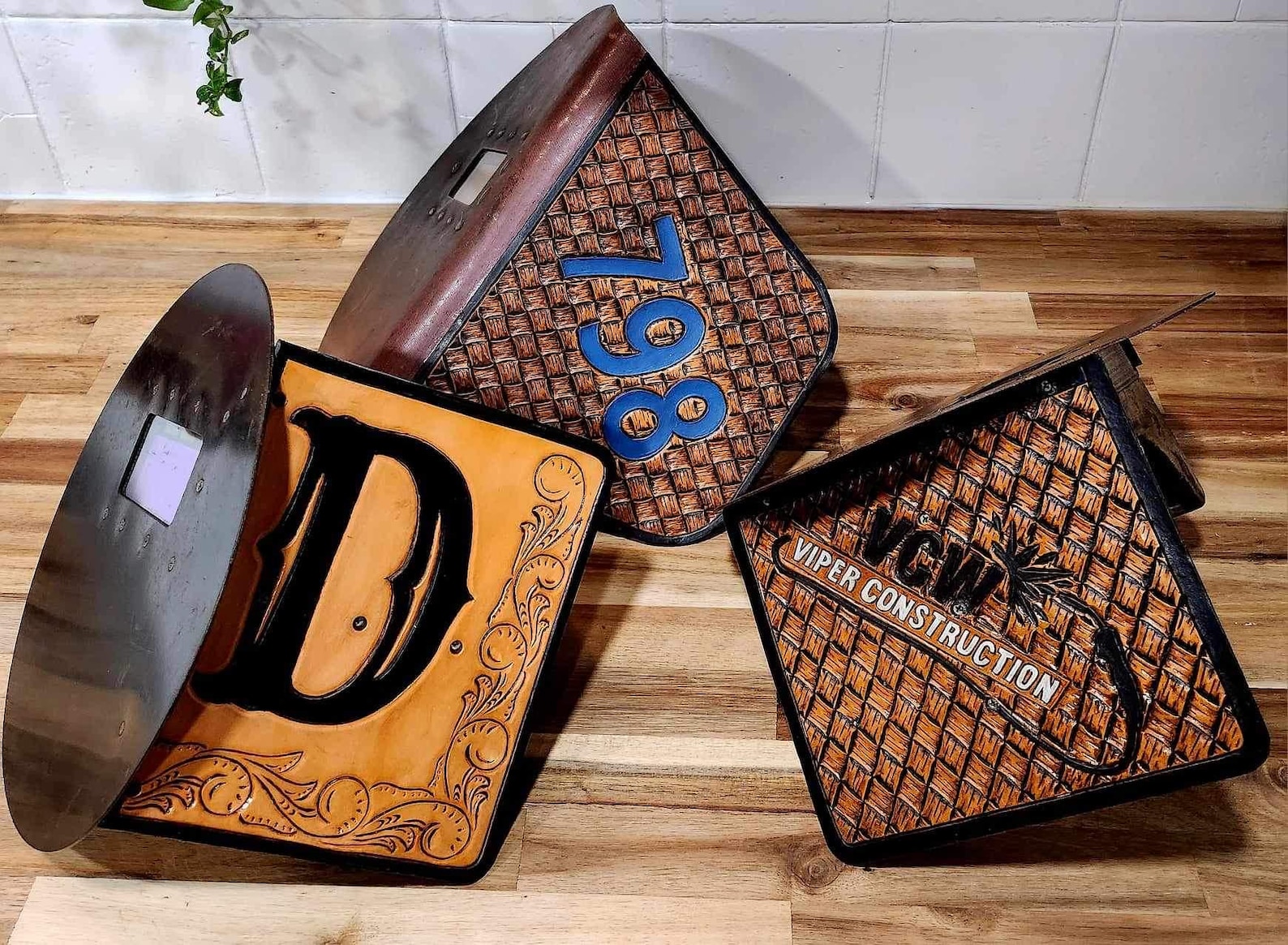 Western Custom Tooled Leather the Original Pancake Welding Hood | One ...