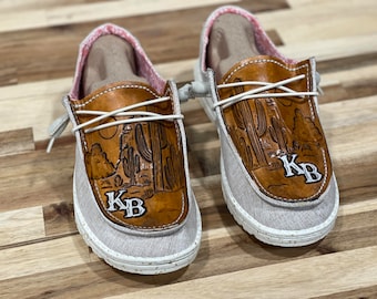 Leather Tooled Western Hey Dudes - Etsy