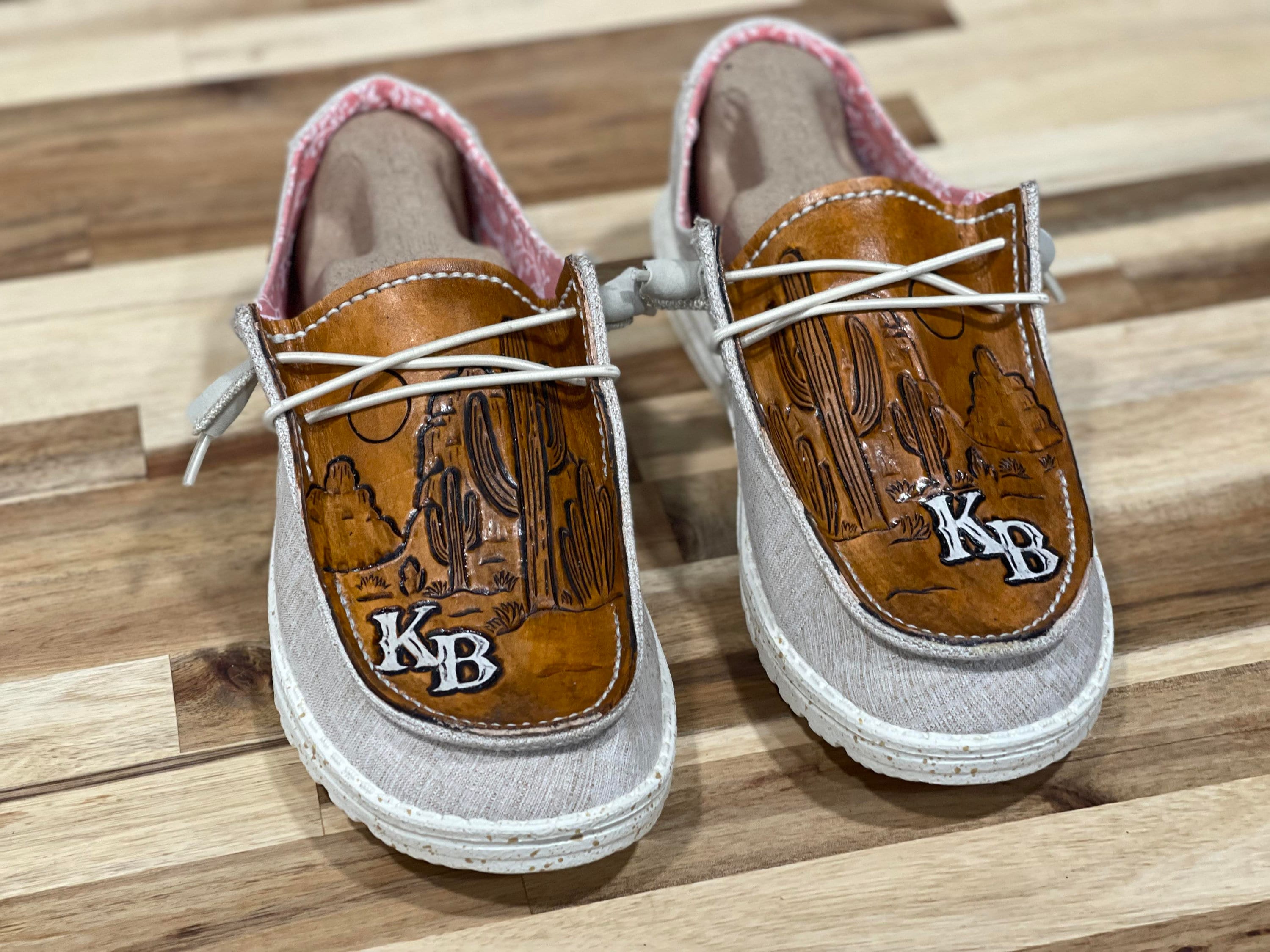 Western Custom Tooled Leather Hey Dude Shoes One of A Kind Design on ...