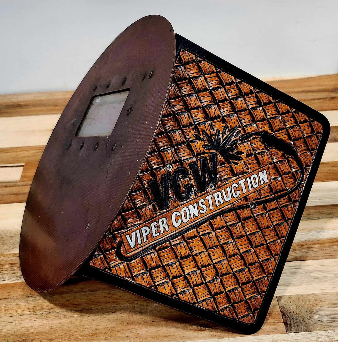 Western Custom Tooled Leather Sarge's Pancake Welding Hood | One of A ...
