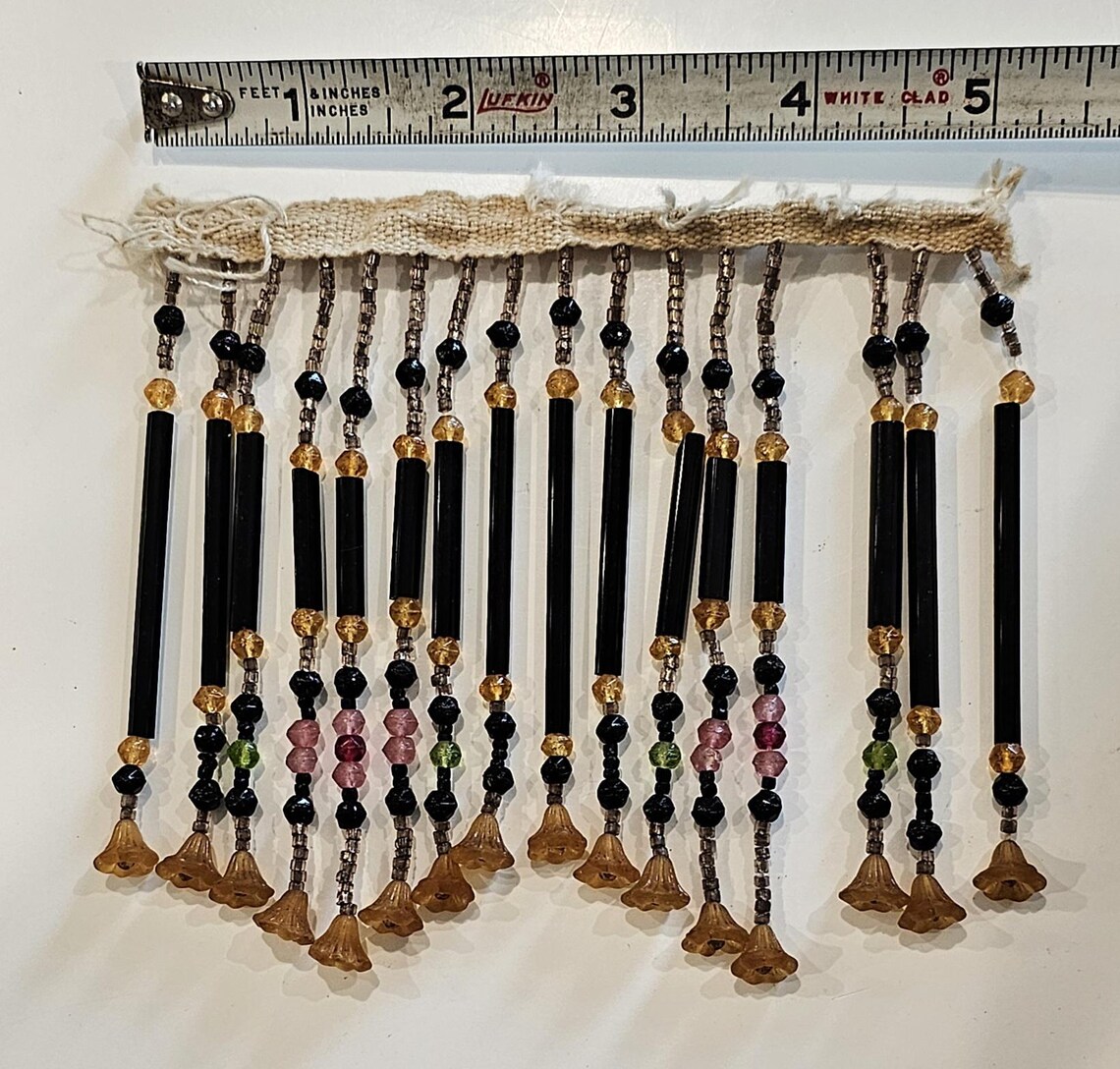 Antique Decorative Glass Beaded Fringe - Etsy