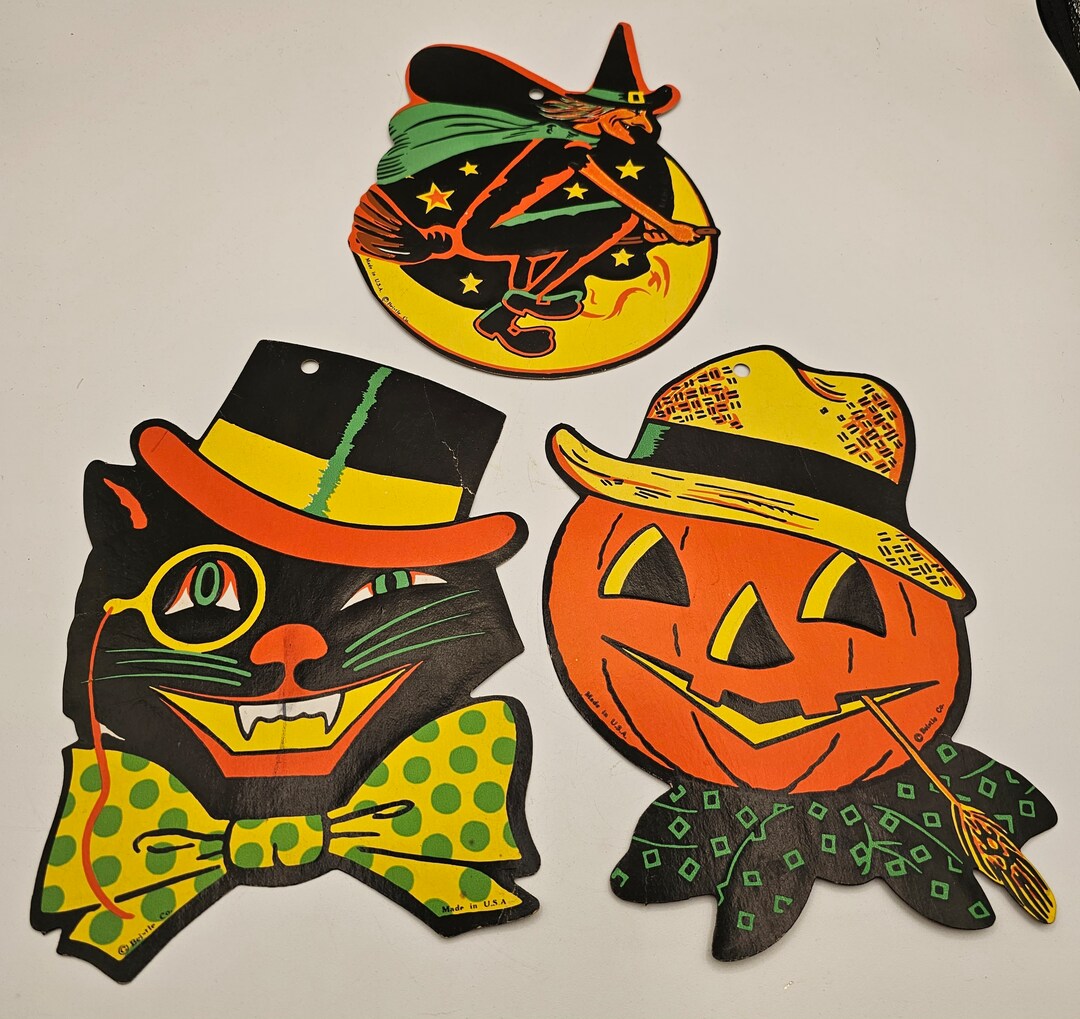 3 Vintage Beistle Halloween Die Cuts - Etsy