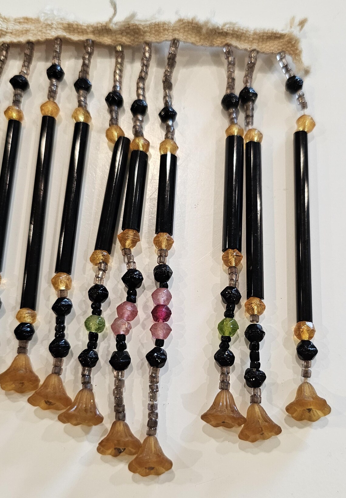 Antique Decorative Glass Beaded Fringe - Etsy