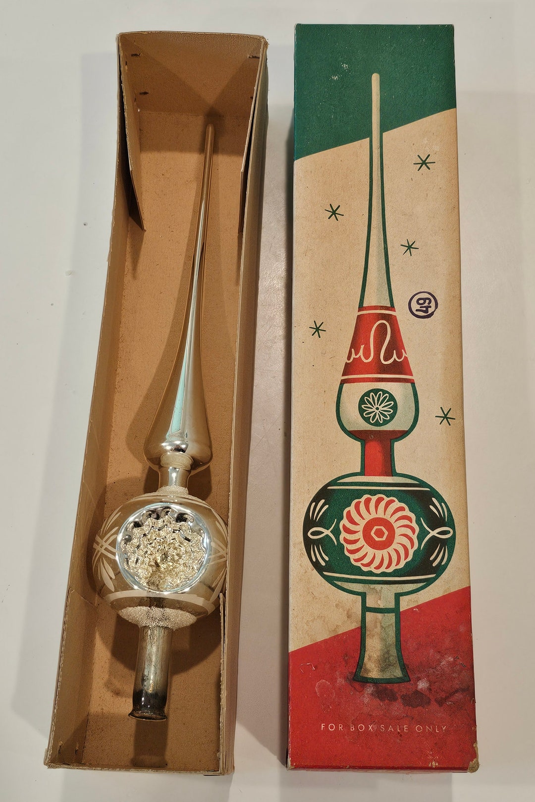 1940s Shiny Brite Silver Tree Topper - Etsy