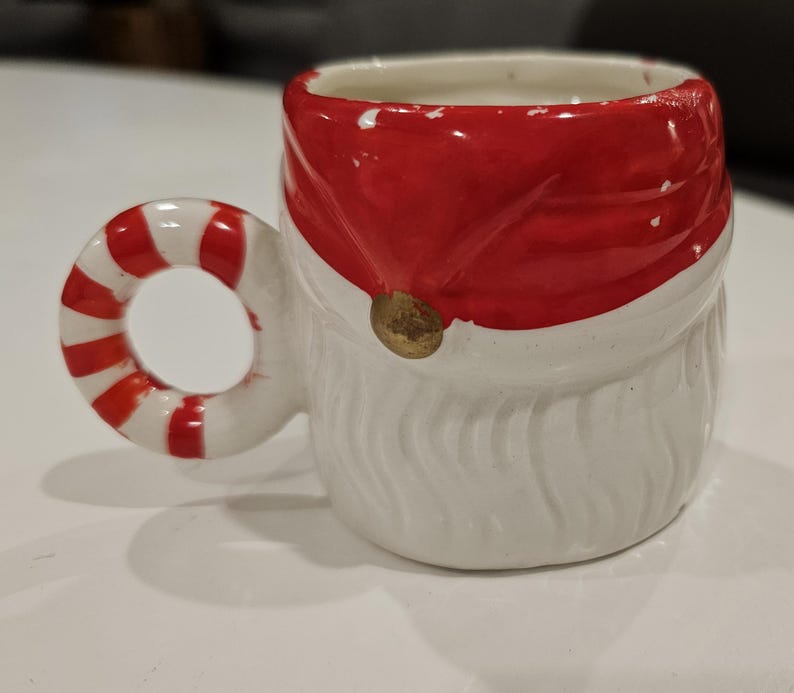 Mid Century Winking Santa Mug With Candy Cane Handle - Etsy