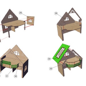 Doll House Dxf File for Laser CNC SVG Plan Laser Cut File Digital Files ...