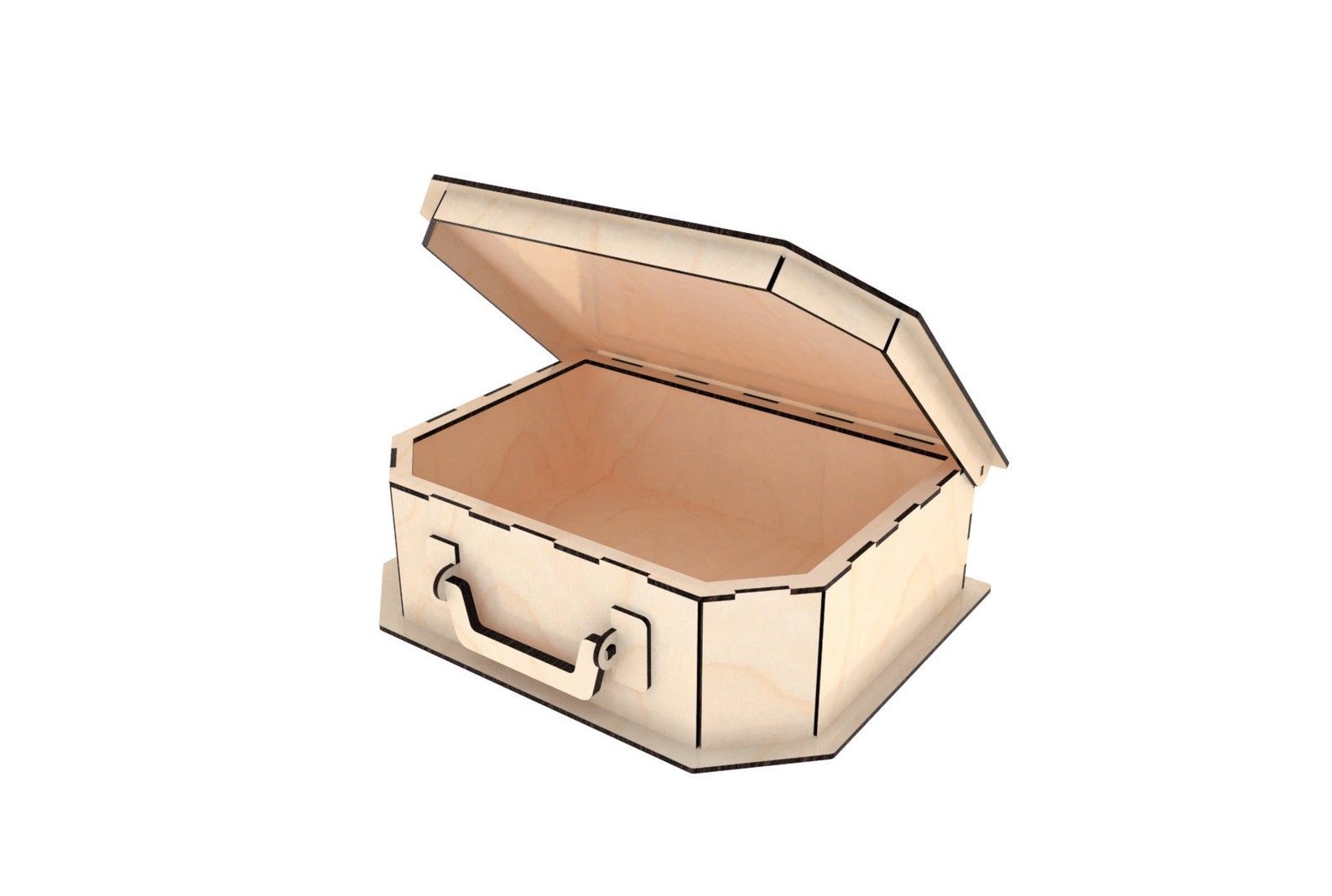 Wooden Box Suitcase Dxf File for Laser CNC SVG Plan Laser Cut File ...