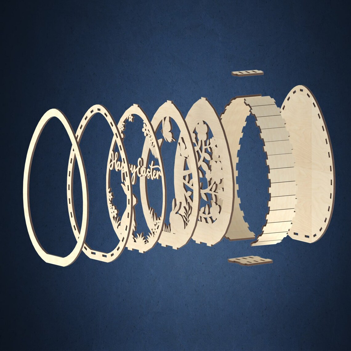 Easter Rabbit and Dxf Easter Svg Plywood Digital Download Easter Dxf ...